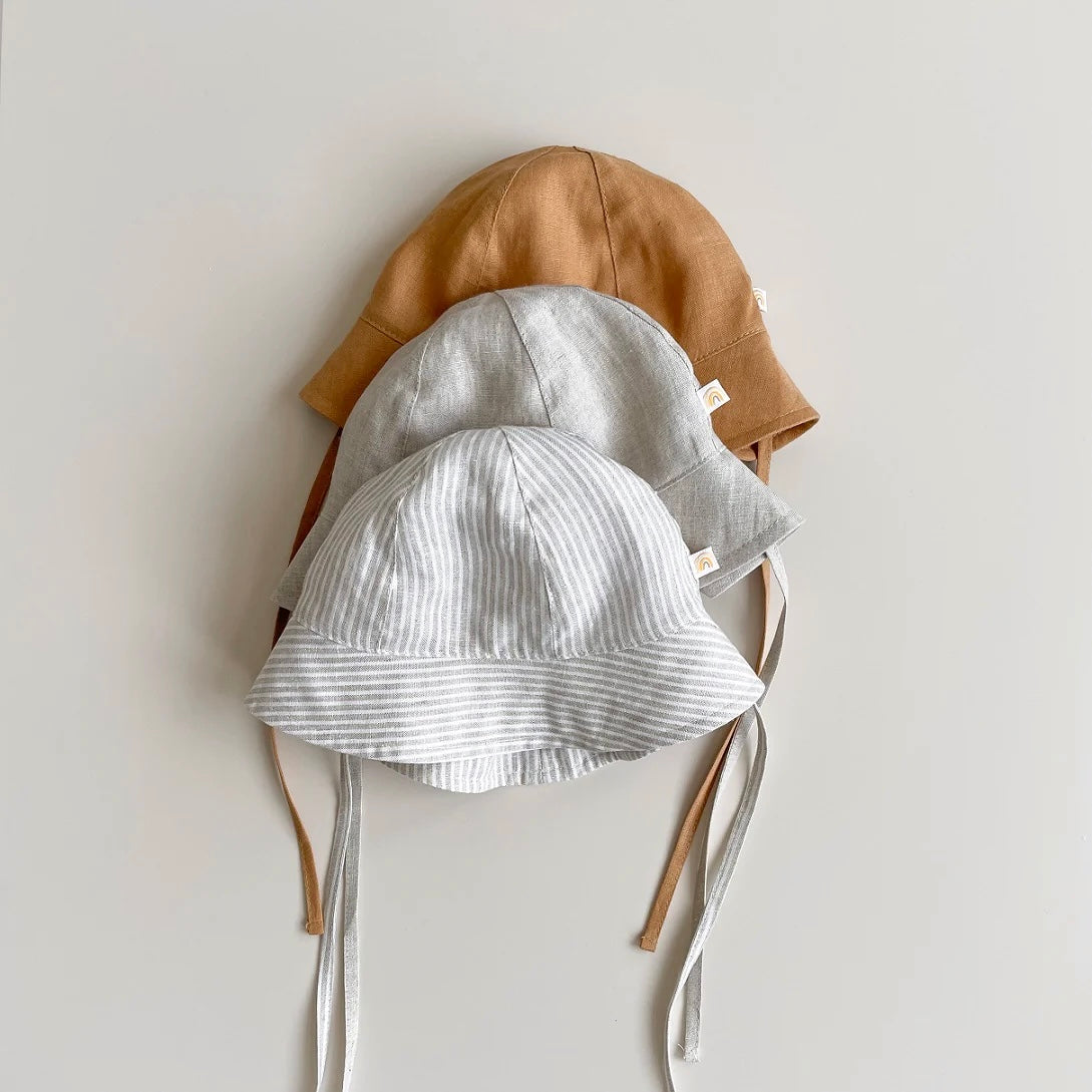 Solhatt i lin SAVANNA | 3 farger, strl: 6M-3Y – Babymood. Organic ...